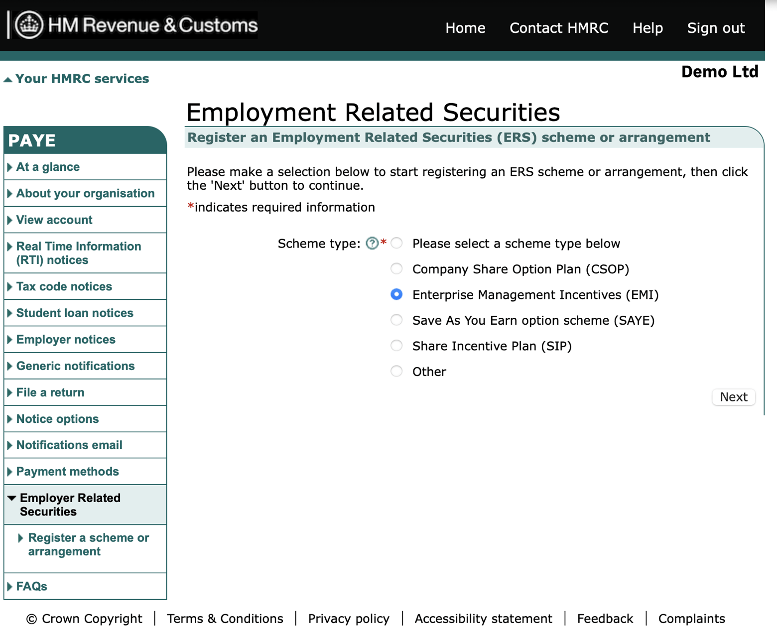 How do I register an EMI Scheme with HMRC?