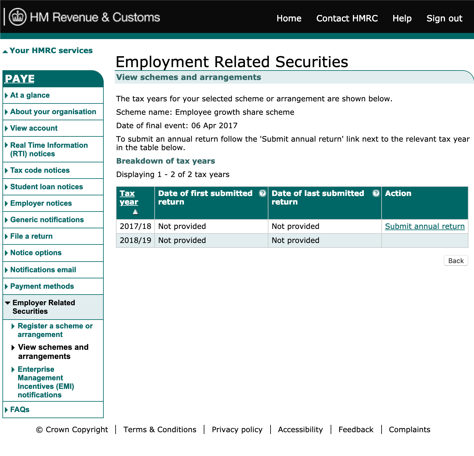 How do I submit a nil return to HMRC for unapproved options and growth ...