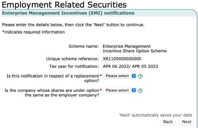 Submitting Your Initial EMI Notification