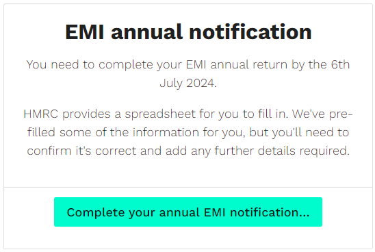 Filling missing data on the EMI annual notification spreadsheet