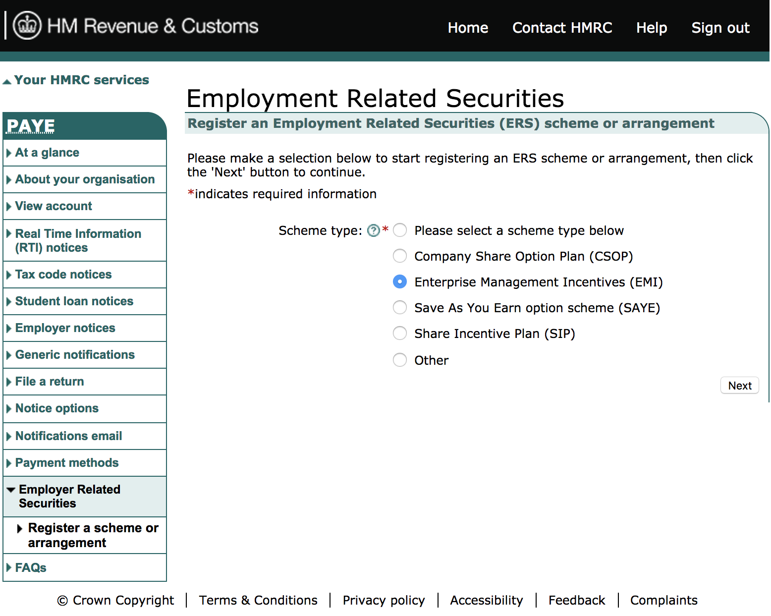How do I register a new EMI Scheme with HMRC?