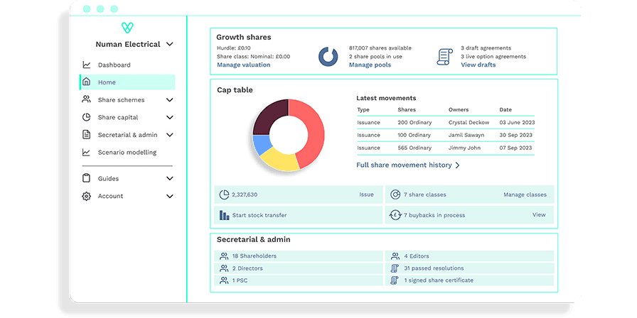 Equity management software